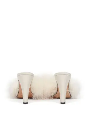 MAISON MARGIELA 90mm Feather Satin Sandals - White