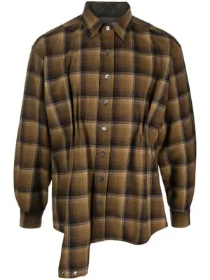 MAISON MARGIELA X Pendleton Asymmetric Plaid Wool Shirt