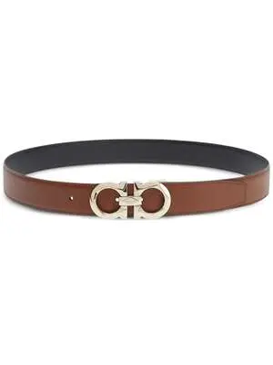 FERRAGAMO Gancini Reversible Leather Belt - Black