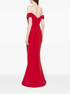 Marchesa Off-shoulder Embellished Gown