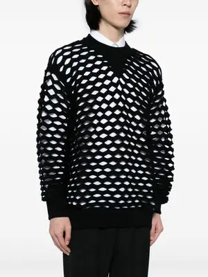 Junya Watanabe Laser-cut Detail Crew-neck Jumper