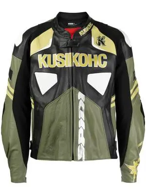 KUSIKOHC Spidi Logo-print Leather Jacket - Black