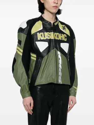 KUSIKOHC Spidi Logo-print Leather Jacket