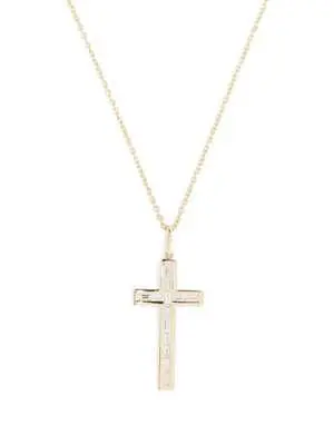 SYDNEY EVAN 14kt Yellow Diamond Cross Pendant Necklace - Gold