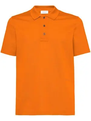 FERRAGAMO Polo-collar Cotton Polo Shirt - Orange