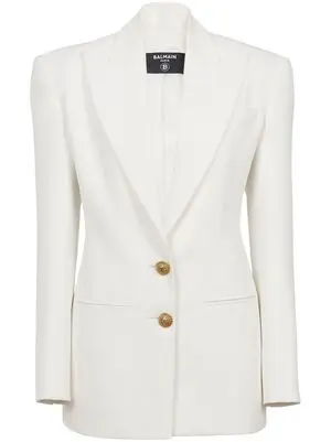 Balmain 2-button Crepe Blazer - White