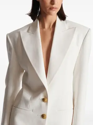 Balmain 2-button Crepe Blazer - White