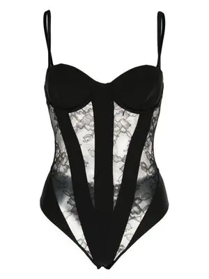 FLEUR DU MAL Cupped Lace Bodysuit