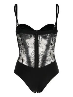 FLEUR DU MAL Cupped Lace Bodysuit