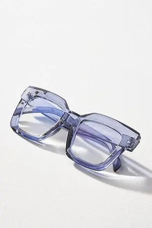 Anthropologie Chunky Cara Blue Light Readers Blue