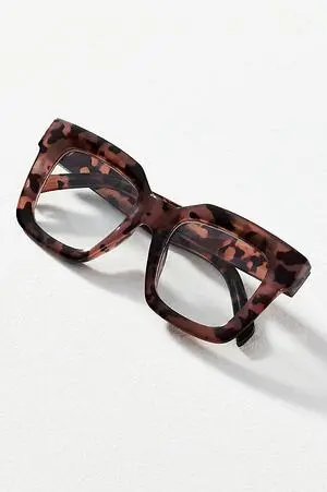 Anthropologie Chunky Cara Blue Light Readers Tortoise