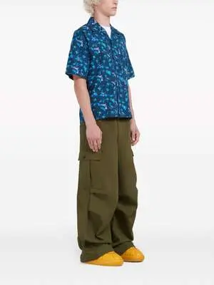 Marni Graphic-print Cotton Shirt - Blue
