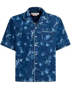 Marni Logo-print Denim Shirt - Blue