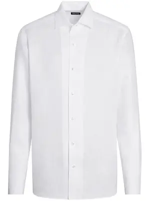 ZEGNA Pure Linen Long-sleeve Shirt