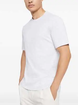 Brunello Cucinelli Mélange-effect Cotton-blend T-shirt - Grey
