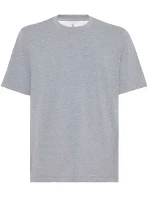 Brunello Cucinelli Mélange-effect Cotton-blend T-shirt - Grey