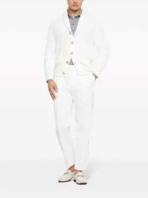 Brunello Cucinelli Mélange-effect Cotton Polo Shirt - Grey