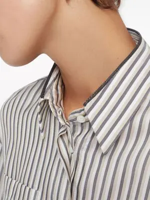 Brunello Cucinelli Stripe-print Silk Shirt