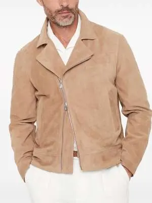Brunello Cucinelli Suede Biker Jacket