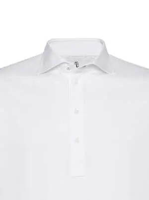 Brunello Cucinelli Shirt-sleeved Cotton-blend Polo Shirt - White