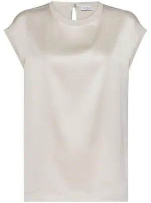 Brunello Cucinelli Cap Sleeve Tops For Women