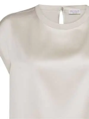 Brunello Cucinelli Cap-sleeve Blouse - White