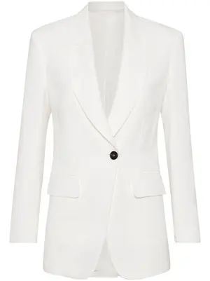 Brunello Cucinelli Peak-lapels Single-breasted Blazer - White