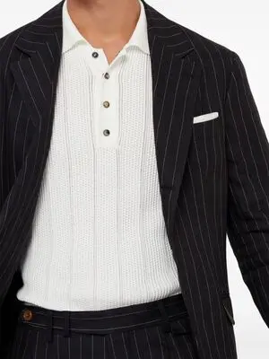 Brunello Cucinelli Chalk-stripe Linen Blazer