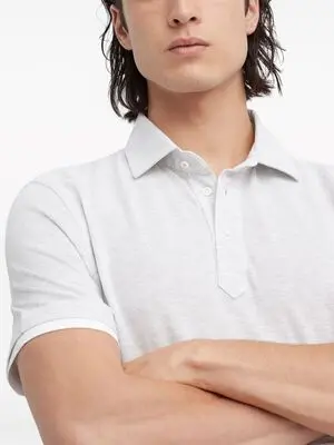 Brunello Cucinelli Layered Cotton Polo Shirt - White