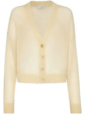 Brunello Cucinelli Drop-shoulder Mohair-blend Cardigan