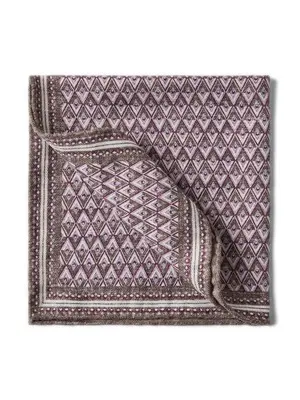 Brunello Cucinelli Geometric-pattern Silk Pocket Square - Brown