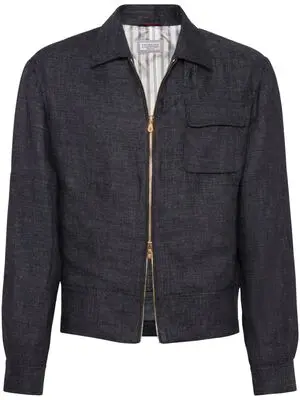 Brunello Cucinelli Slub-texture Linen Shirt Jacket