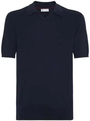 BRUNELLO CUCINELLI Ribbed-knit Polo Jumper