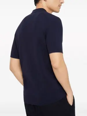 Brunello Cucinelli Ribbed-knit Polo Jumper - Blue