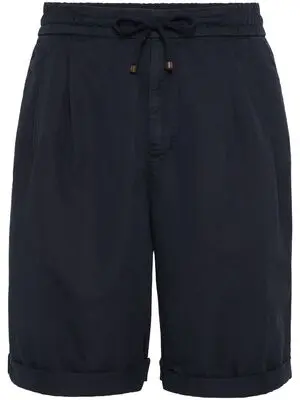 Brunello Cucinelli Drawstring Waistband Bermuda Shorts - Blue