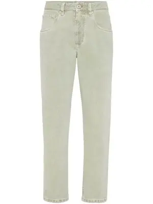 Brunello Cucinelli Tapered Denim Trousers - Green