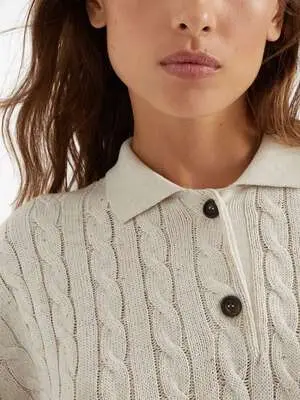 Brunello Cucinelli Sequin-embellished Cable-knit Jumper - Neutrals
