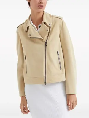 Brunello Cucinelli Panelled Suede Cropped Jacket