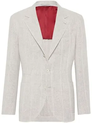 Brunello Cucinelli Stripe-pattern Notched-lapels Blazer
