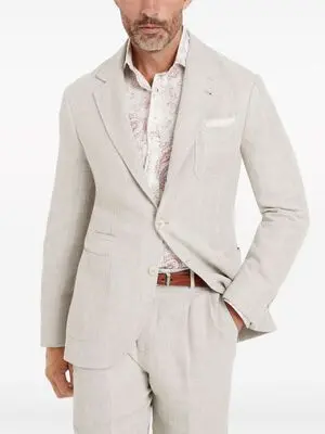 Brunello Cucinelli Stripe-pattern Notched-lapels Blazer