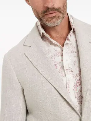 Brunello Cucinelli Stripe-pattern Notched-lapels Blazer