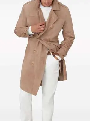 Brunello Cucinelli Notched-lapels Suede Coat