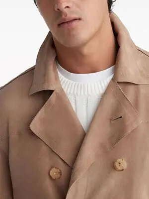 Brunello Cucinelli Notched-lapels Suede Coat