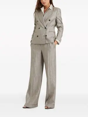 Brunello Cucinelli Mélange-effect Blazer With Monili Detail