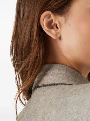 Brunello Cucinelli Mélange-effect Blazer With Monili Detail