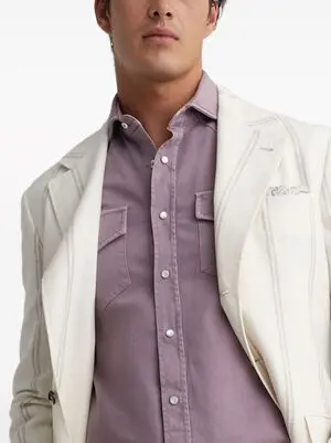 Brunello Cucinelli Striped Single-breasted Blazer - White