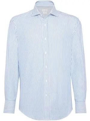 Brunello Cucinelli Stripe-pattern Cotton Shirt