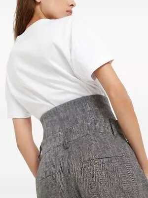 Brunello Cucinelli High-waisted Herringbone Trousers