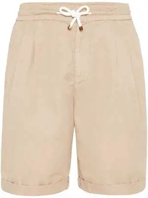 Brunello Cucinelli Drawstring-waist Bermuda Shorts - Neutrals