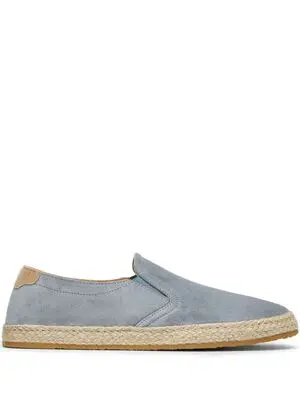 Brunello Cucinelli Almond-toe Suede Loafers - Grey